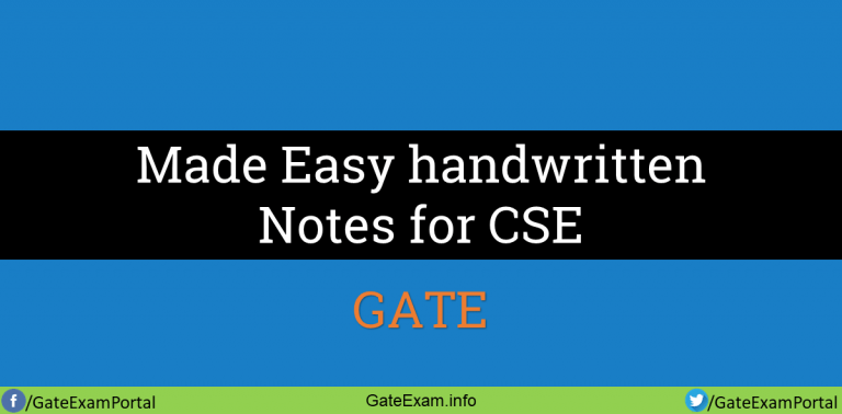 Made Easy Handwritten Notes for CSE – Gate Exam info Made Easy Handwritten Notes for CSE – Gate Exam info