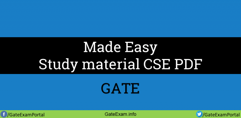 Made Easy Study material for CSE GATE PDF – Gate Exam info Made Easy Study material for CSE GATE PDF – Gate Exam info