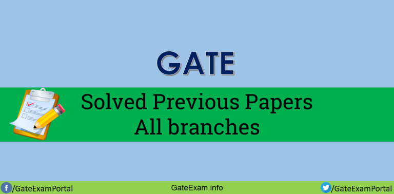 GATE Previous Papers branch wise Solved PDF – Gate Exam info GATE Previous Papers branch wise Solved PDF – Gate Exam info